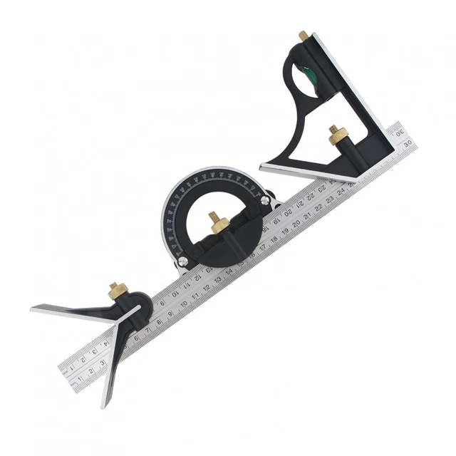 12& COMBINATION PROTRACTOR Tri- Square Angle Ruler Machinist Measuring ...