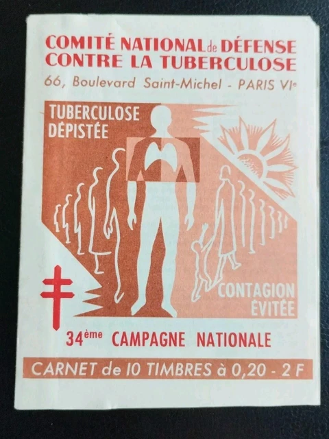 CARNET TIMBRES 10 vignettes antituberculeux tuberculose anti ...