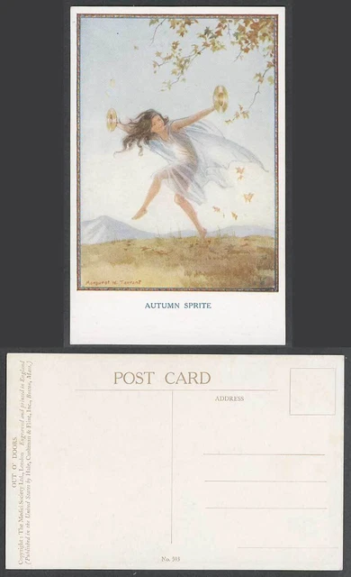 MARGARET W. TARRANT Old Postcard Autumn Sprite Out O' Doors Little Girl ...