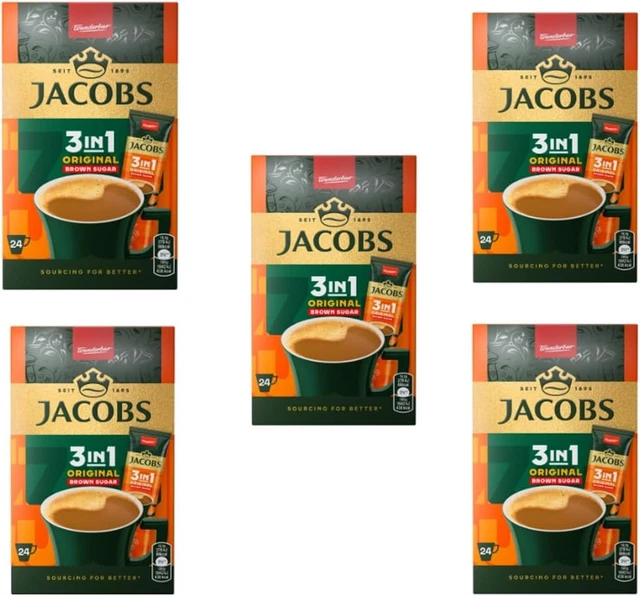 JACOBS 3IN1 INSTANT Coffee Single Servings with Brown Sugar Fresh Stock ...