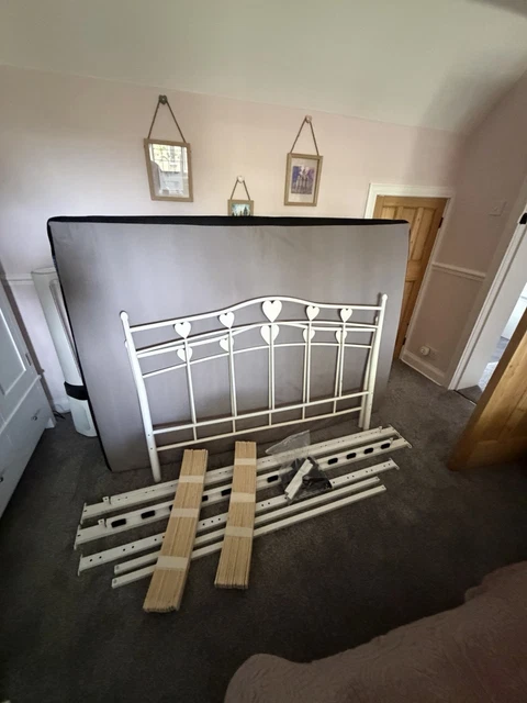 DOUBLE BED & Steel Frame £26.70 - PicClick UK