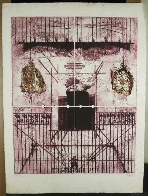 GUY-HENRI DACOS AUTO-PORTRAIT eau forte et pointe sèche EA num V/XV art ...