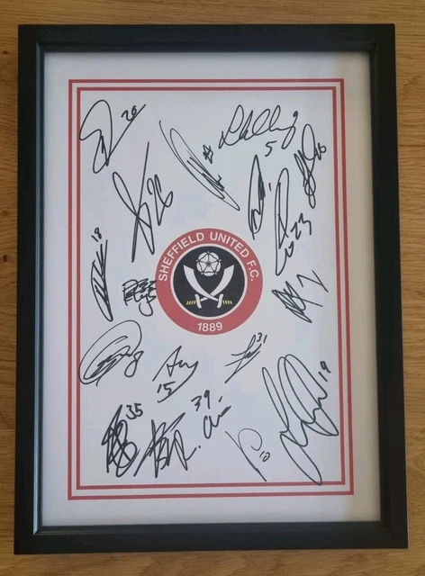 SHEFFIELD UNITED FC Signed 2025 A4 Sheet Framed hand signed £34.99 ...