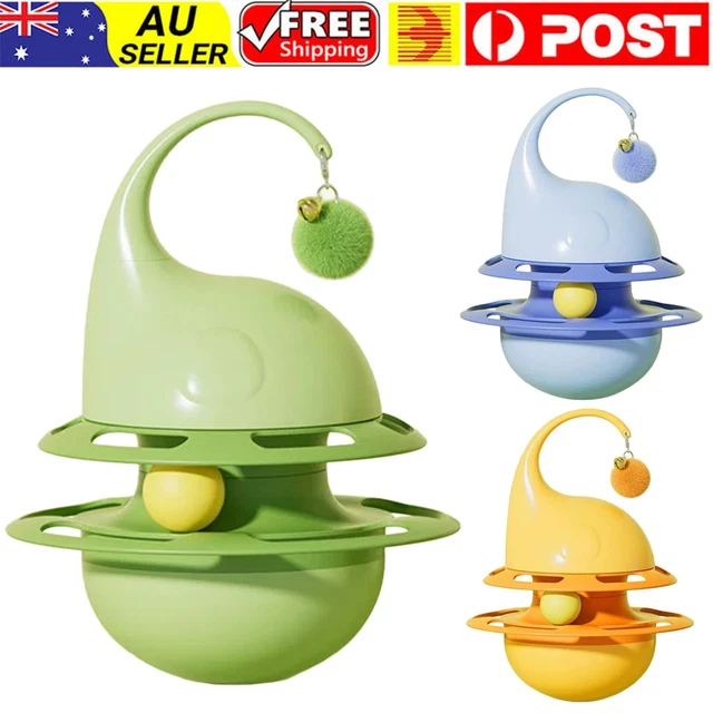 CAT TOY ROLLER Slow Food Dispensing with Bell Ball for Apartment ...