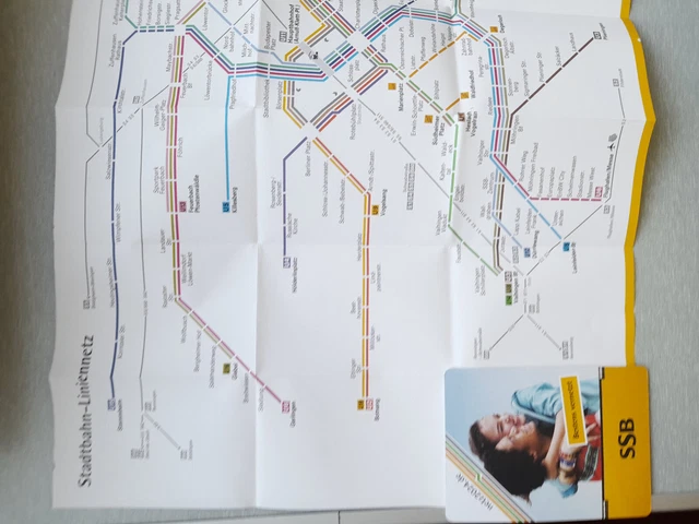 STUTTGART SSB BUS, s-bahn, u-bahn network map, 2024 EUR 1,17 - PicClick IT