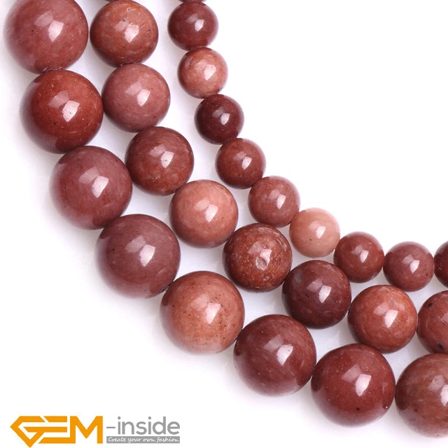 NATURAL DARK RED African Blood Jasper Gemstone Round Loose Beads ...