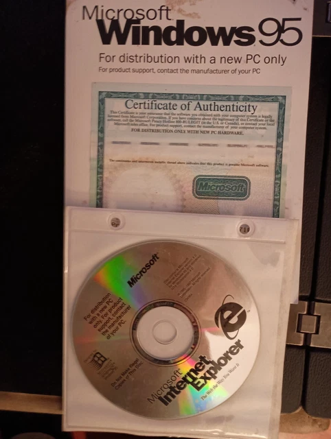 GENUINE VINTAGE INTRODUCING WINDOWS 95 MANUAL w/PRODUCT ID KEY & COA ...
