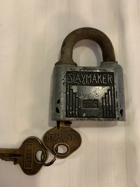 RARE ANTIQUE SLAYMAKER NO 1600 Push Padlock Lancaster PA W/2 Numbered ...