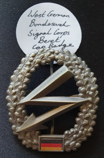 WEST GERMAN BUNDESWEHR Signal Corps Beret Cap Badge £15.00 - PicClick UK