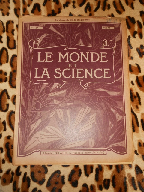 REVUE - LE MONDE ET LA SCIENCE n° 27 - Librairie Folatre EUR 12,00 ...