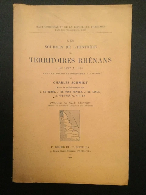 LES SOURCES DE l'Histoire des TERRITOIRES RHÉNANS de 1792 à 1814 ...
