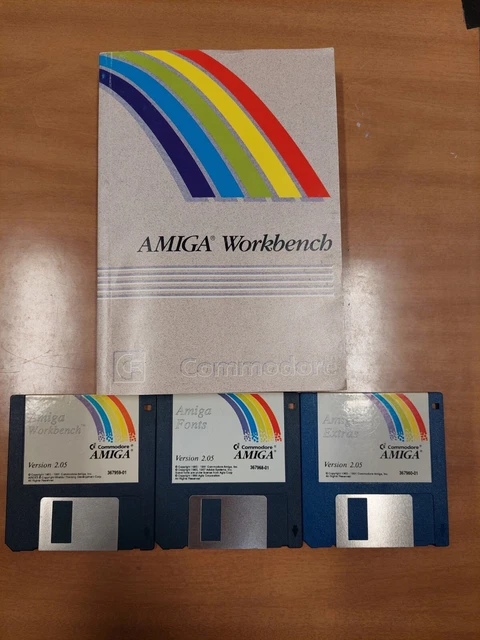 AMIGA WORKBENCH VERSION 2.05, Manuale + 3 Floppy Disk 3,5 EUR 45,00 ...