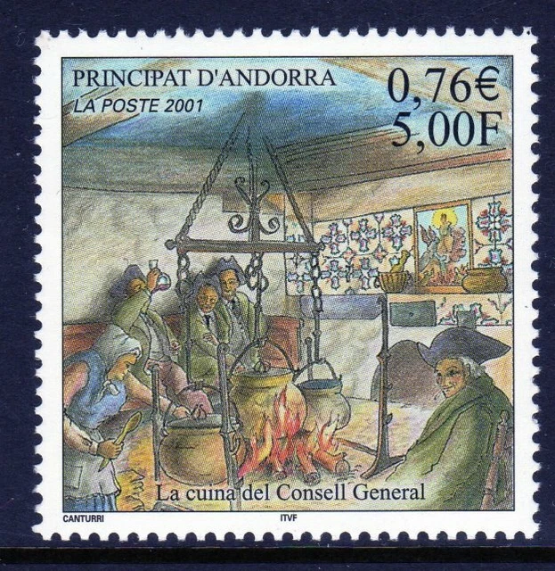 ANDORRE, ADMINISTRATION FRANÇAISE Scott #541 VF MNH 2001 Cuisine du ...