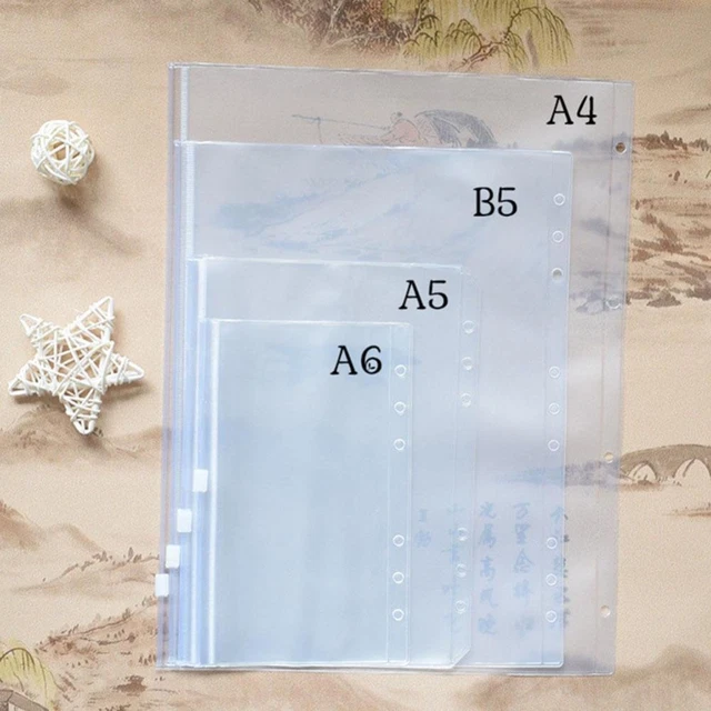 SCHOOL PLASTIC CLIP File Transparent Loose Leaf Ring Notebook Binder ...