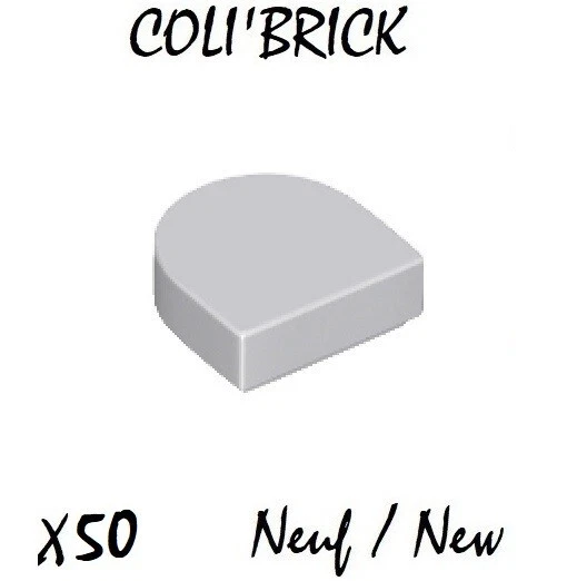 LEGO 24246 - 50x Tile modified 1x1 half circle - Light B Gray - 35399 ...