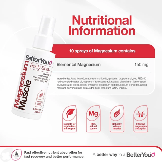 MAGNESIUM SUPPLEMENT, HIGH Strength Magnesium Muscle Oil Spray ...