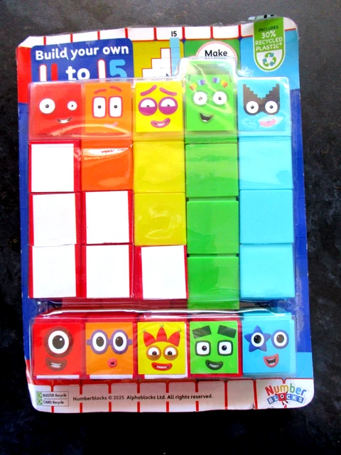 NUMBERBLOCKS 2025 COUNTING Blocks & Stickers Build your own 11-15 makes ...