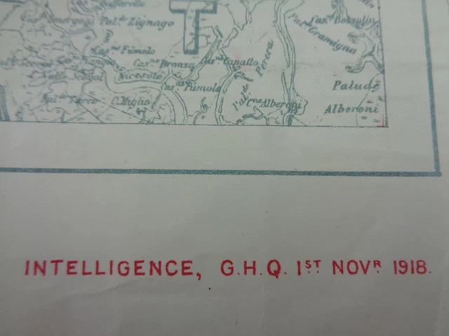 WW1 (1918) BRITISH INTELLIGENCE Map "THE LIVENZA RIVER SHEET" (B.E.F ...