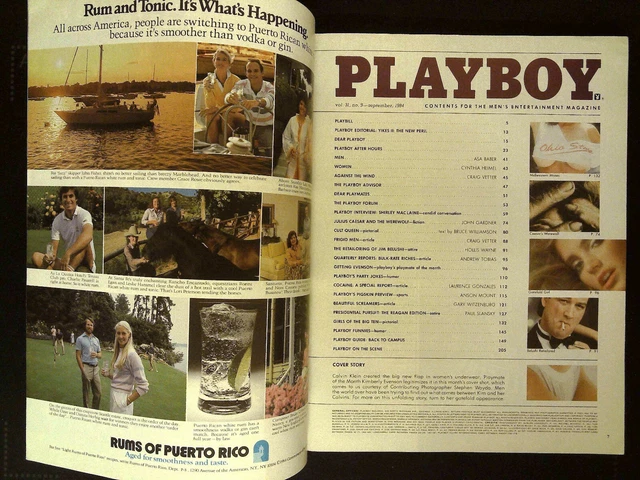 PLAYBOY US SEPTEMBER 1984 KIMBERLY EVENSON Shirley MacLaine ANNE ...