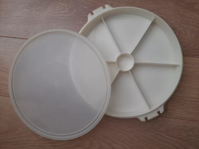 VINTAGE TUPPERWARE MULTI Section Server Plate With Lid £14.00 - PicClick UK