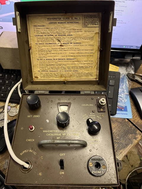 VINTAGE MILITARY WAVEMETER Class D No.1 Mk2 - Used with WS19 & WS22 ...