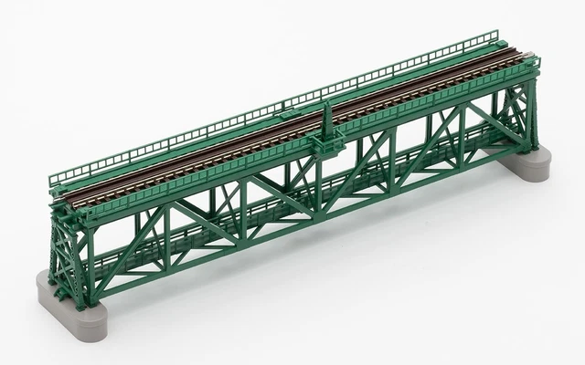 TOMIX N SCALE 3267 Single Track Truss Bridge S280 (F) Dark Green Brick ...