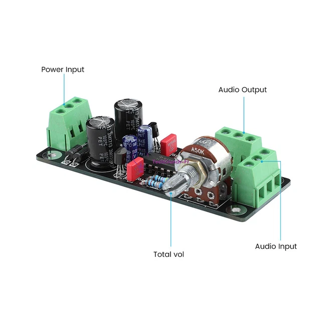 TL084 OP AMP Tone Preamp Power Amplifier A1 FAX Preamplifier Volume ...