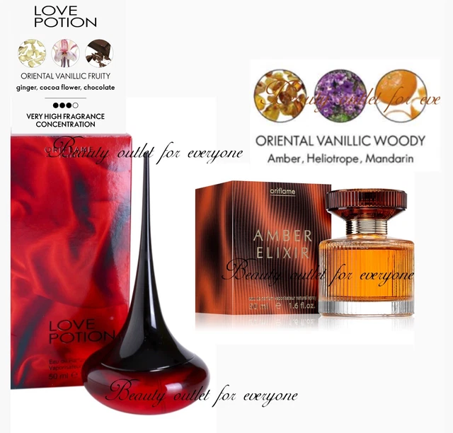 ORIFLAME LOVE POTION Eau De Parfum &. Amber Elixir Eau De Parfum 2x50ml ...