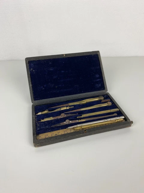 ANCIENNE BOÎTE À compas pleine des années 1900 EUR 30,00 - PicClick FR