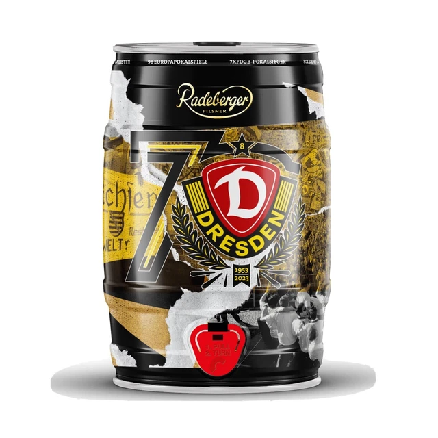 BIERDOSE RADEBERGER 5 l special edition 70 Jahre Dynamo Dresden EUR 29 ...