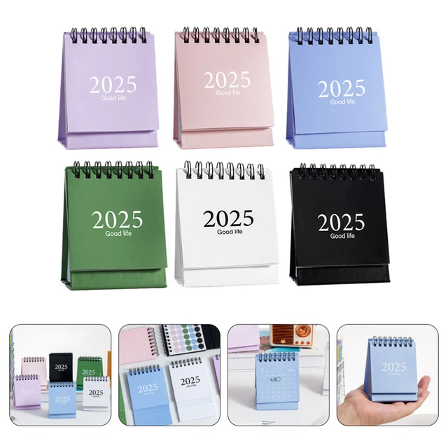 6 PCS 2025 Monthly Calendar 2024-2025 Table Standing Flip Desk Office £ ...