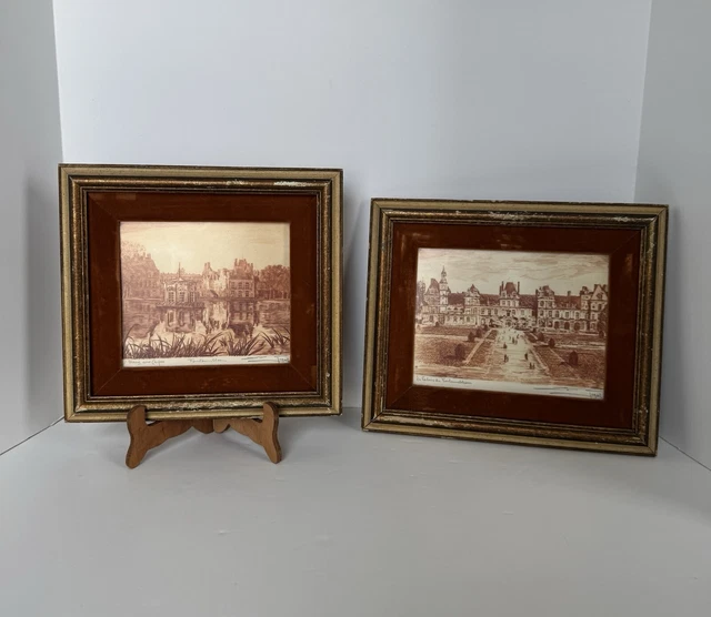 SIGNED ETCHINGS OF Fontainebleau Palace in France By Artist Tegal £176. ...
