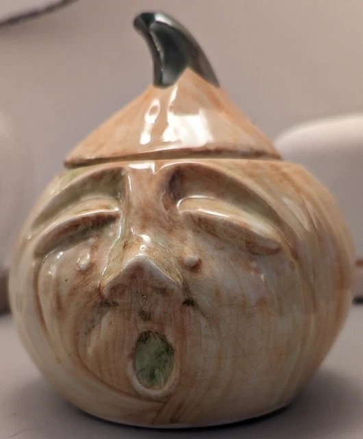 VINTAGE 60S TONI Raymond Pottery Pickled Crying Onion Face Pot Ceramic ...