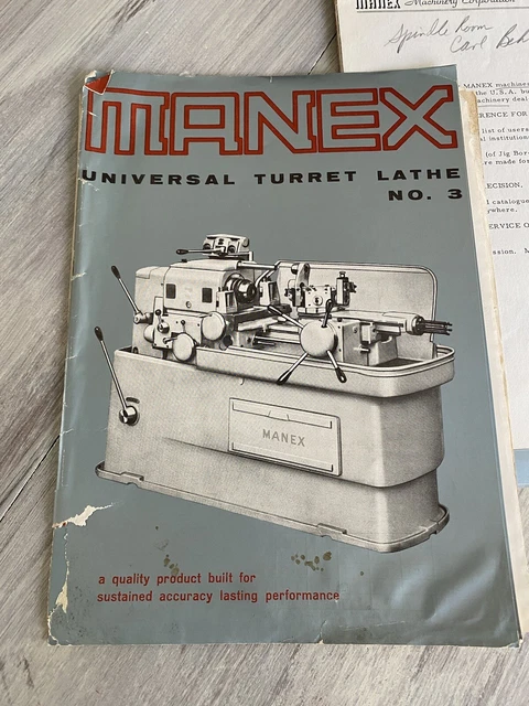 VINTAGE MANEX UNIVERSAL Turret Lathe Brochures Price Lists Specs Etc £ ...