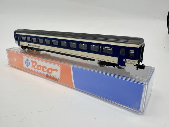 ROCO 24335 N Gauge BLS Lötschbergbahn 2nd Class Coach Boxed #D103 £21. ...