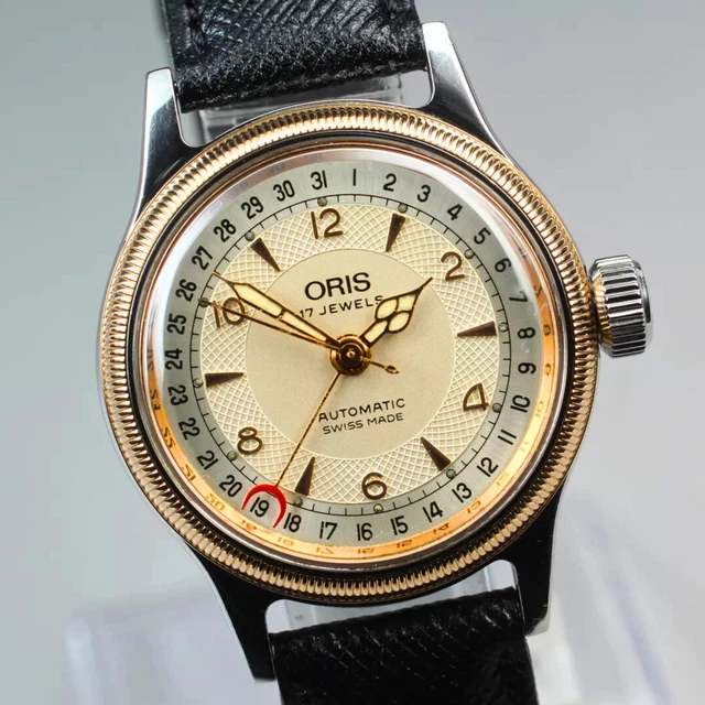 VINTAGE EXC+5 ORIS Big Crown Pointer Date 7400B Damen Automatik Uhr 32mm 17J EUR 469,28 ...