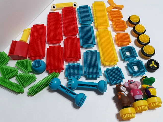 38 PC. BUILDING Blocks Construction Interlocking Gripper STEM STEAM ...