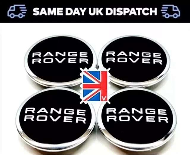 LAND ROVER RANGE Rover Wheel Centre Cap black And Chrome 63mm X4 £11.65 ...