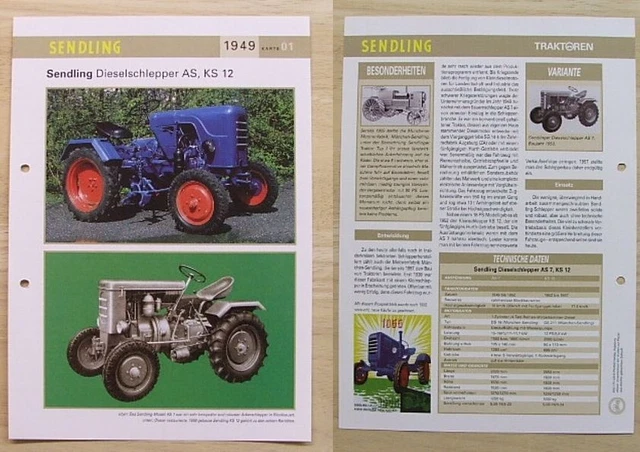 SENDLING TRAKTOR SCHLEPPER AS , KS 12 1949 Weltbild EUR 7,50 - PicClick DE