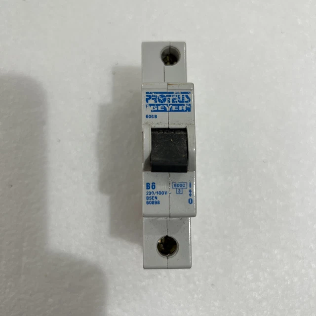 PROTEUS MCB 6 Amp Single Pole Circuit Breaker Type B 6A Geyer 606B £4.99 - PicClick UK
