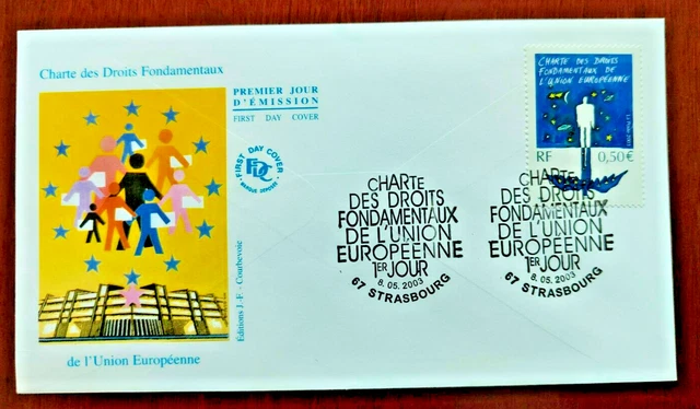 FDC ENVELOPPE 1ER JOUR Charte des Droits Fondamentaux de l'Union Européenne EUR 1,50 - PicClick FR