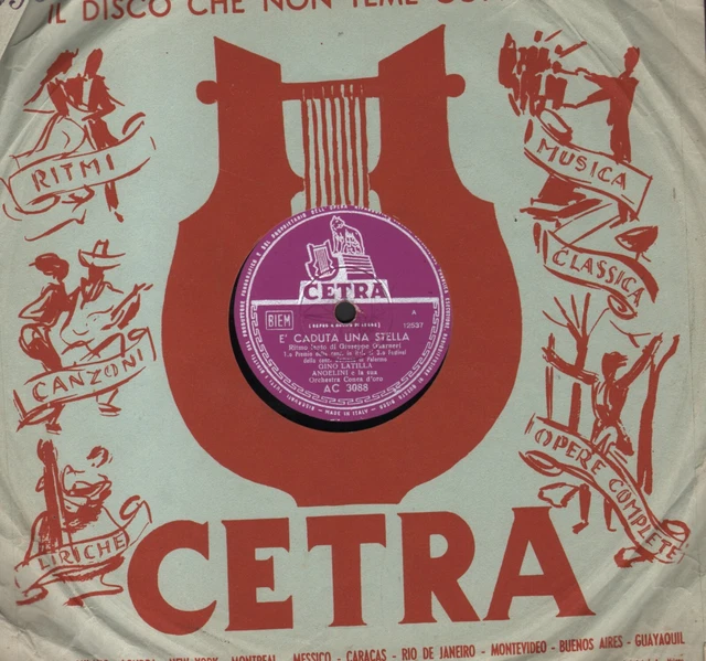 CARLA BONI-GINO LATILLA 78 GIRI 56-GOODBYE PALERMO AU REVOIR-orchestra ...