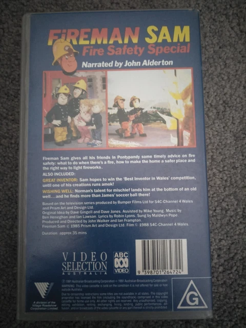 &FIREMAN SAM - Fire Safety Special" 1991 Animation VHS *ABC Video ...