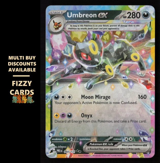 POKEMON UMBREON EX - Holo Double Rare SV: Prismatic Evolutions 060/131 ...