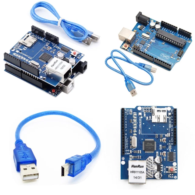 CARTE UNO R3 + bouclier Ethernet W5100 carte d'extension d'emplacement ...