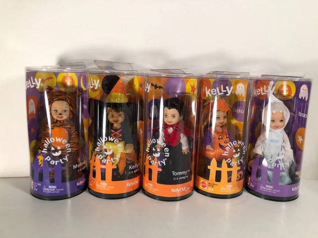 BARBIE FULL SET of 5 KELLY HALLOWEEN PARTY Nikki Kerstie Melody Tommy ...