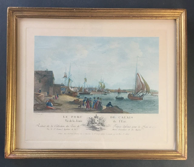 GRAVURE ANCIENNE &LE Port de Calais" Nicolas OZANNE EUR 35,00 - PicClick IT