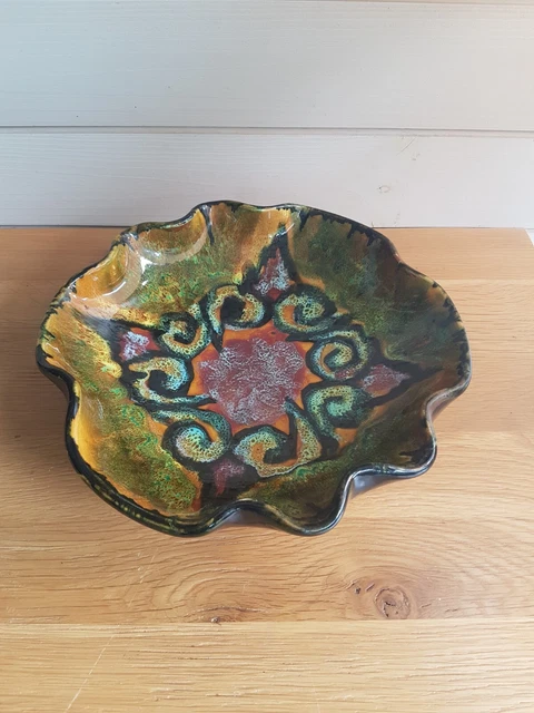 COUPE A FRUIT signé Yvon Roy céramique émaillée Durtal Maine et Loire ...