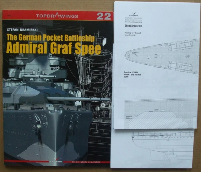 THE GERMAN POCKET Battleship Admiral Graf Spee - TopDrawings, KAGERO £ ...