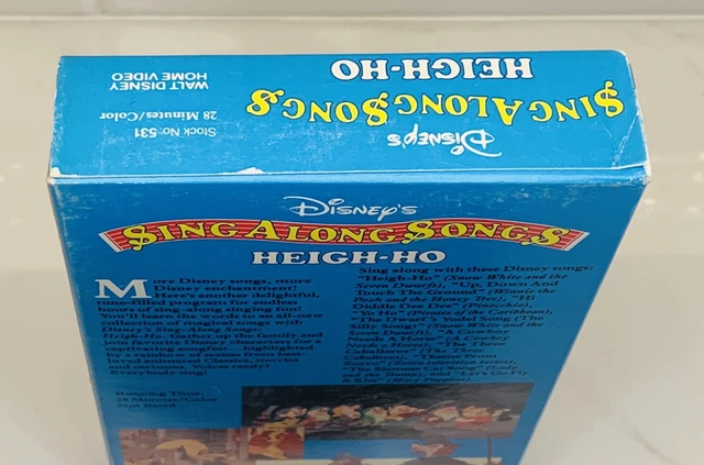 DISNEY SING ALONG Songs Snow White Heigh-Ho VHS. Color. Used £3.55 ...